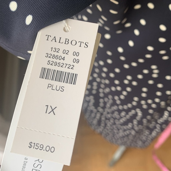 Talbots | Dresses | Talbots Plus X Polka Dot Dress Faux Wrap Short ...